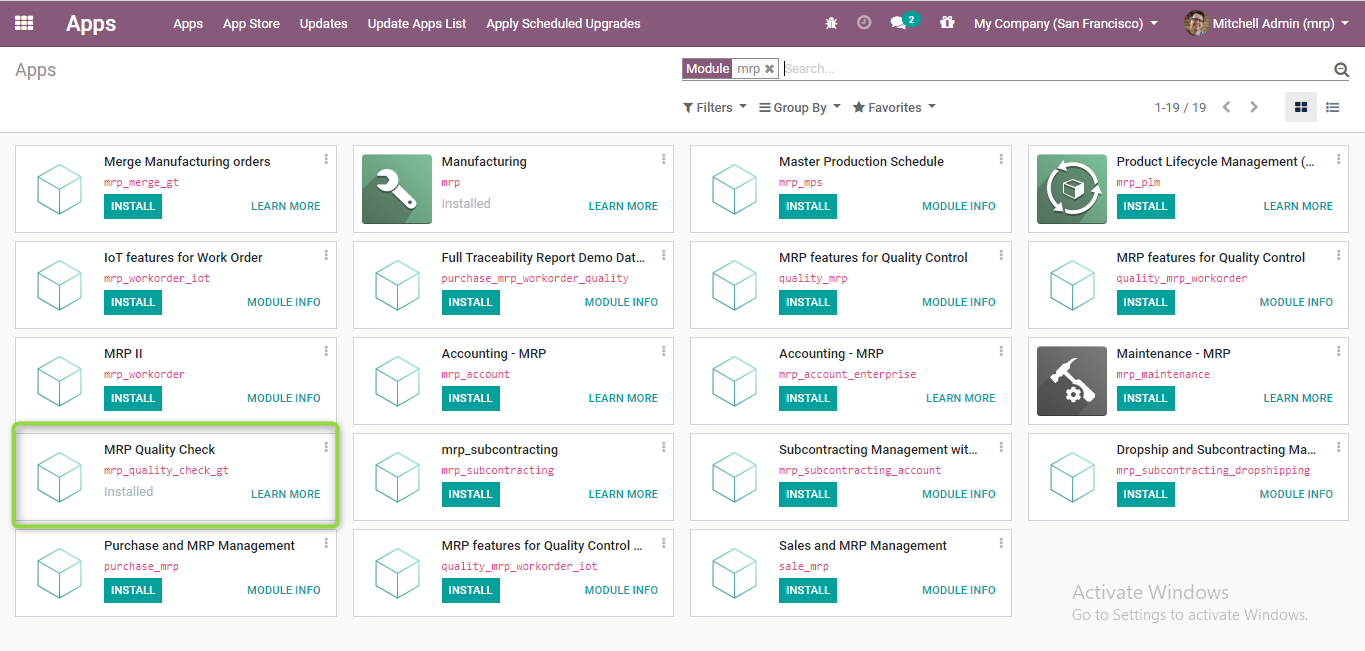 Odoo MRP Quality Check | Module | Manufacturing | Control Alerts