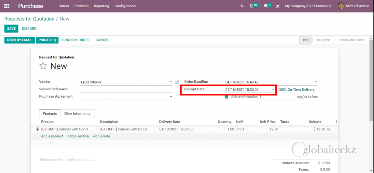 How to Configure Purchase Lead Time in Odoo - Globalteckz