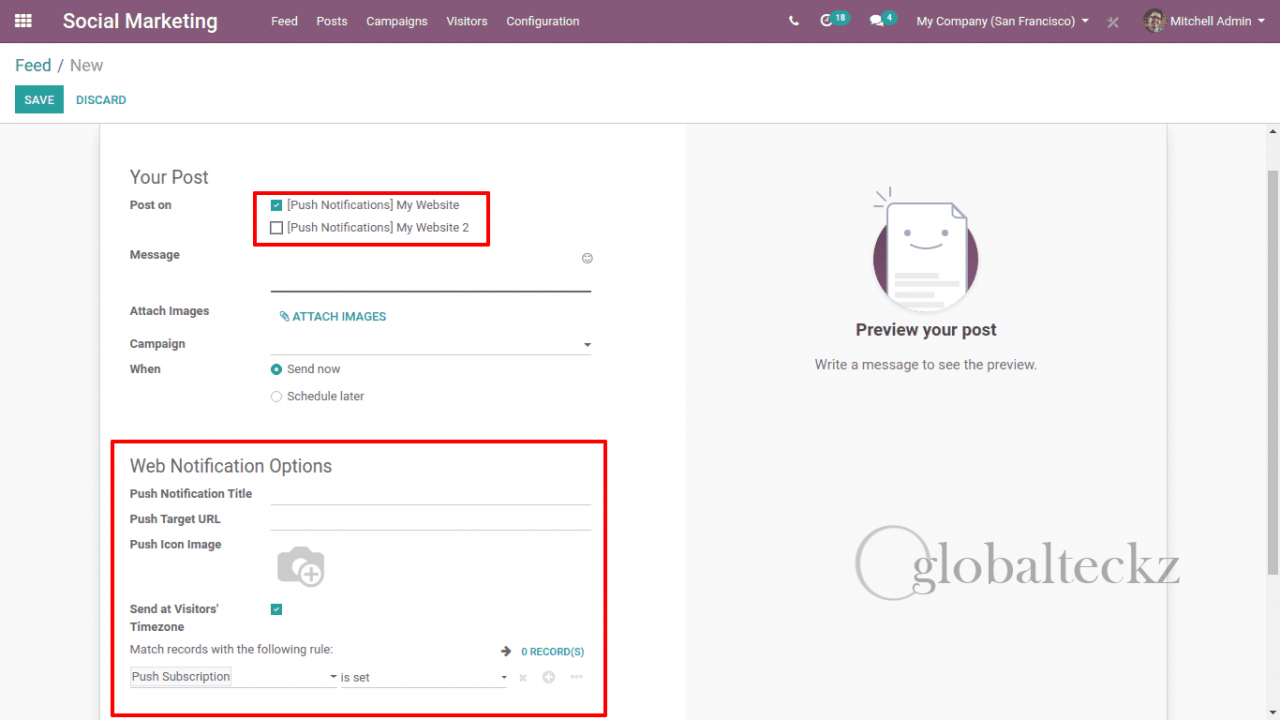 Odoo Social Marketing - Globalteckz